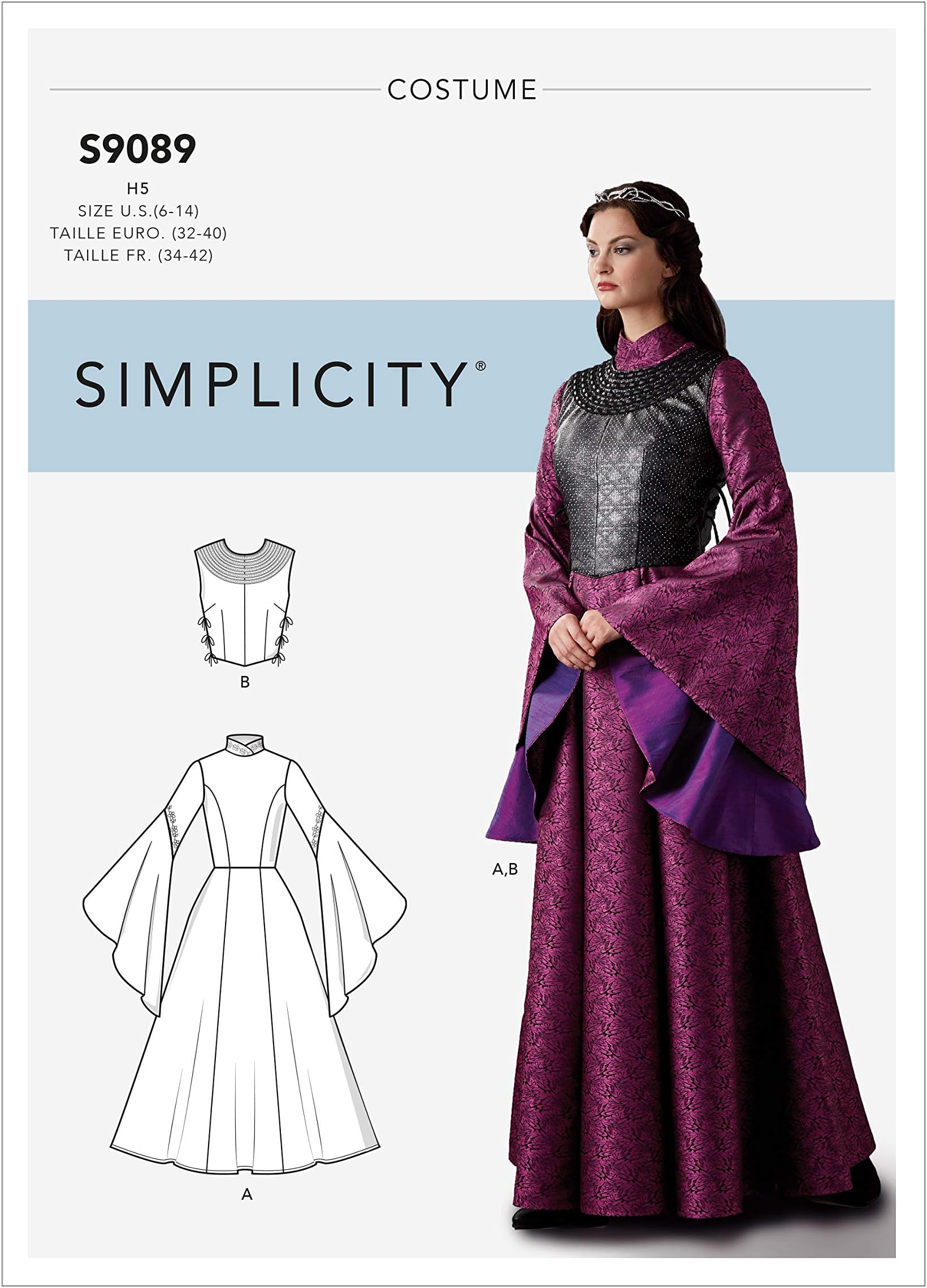 SIMPLICITY Sewing Pattern S8971 Misses' Fantasy Costume, Paper, White ...