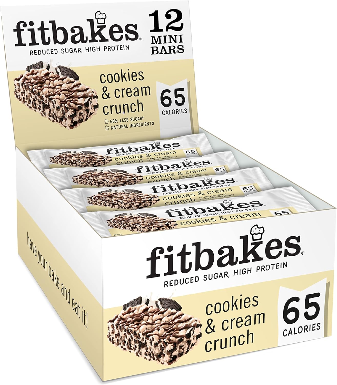 Fitbakes : 63 Calories Cookies & Cream Mini Bars (12x19g) Diabetic ...
