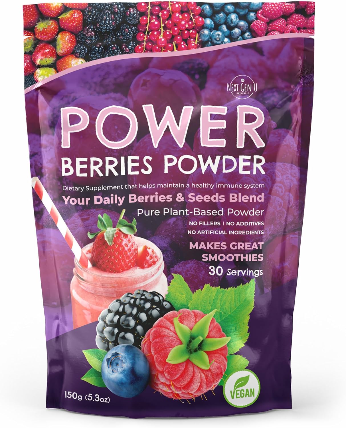 NGU Super Berry Powder 150g, Immune Support Food Supplement, Superfood ...