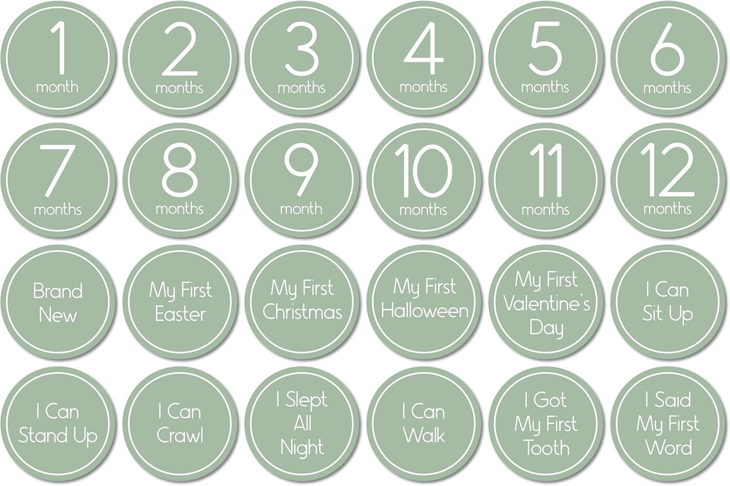 Amazon.com: Monthly Baby Milestone Stickers | Set of 24 Month First ...