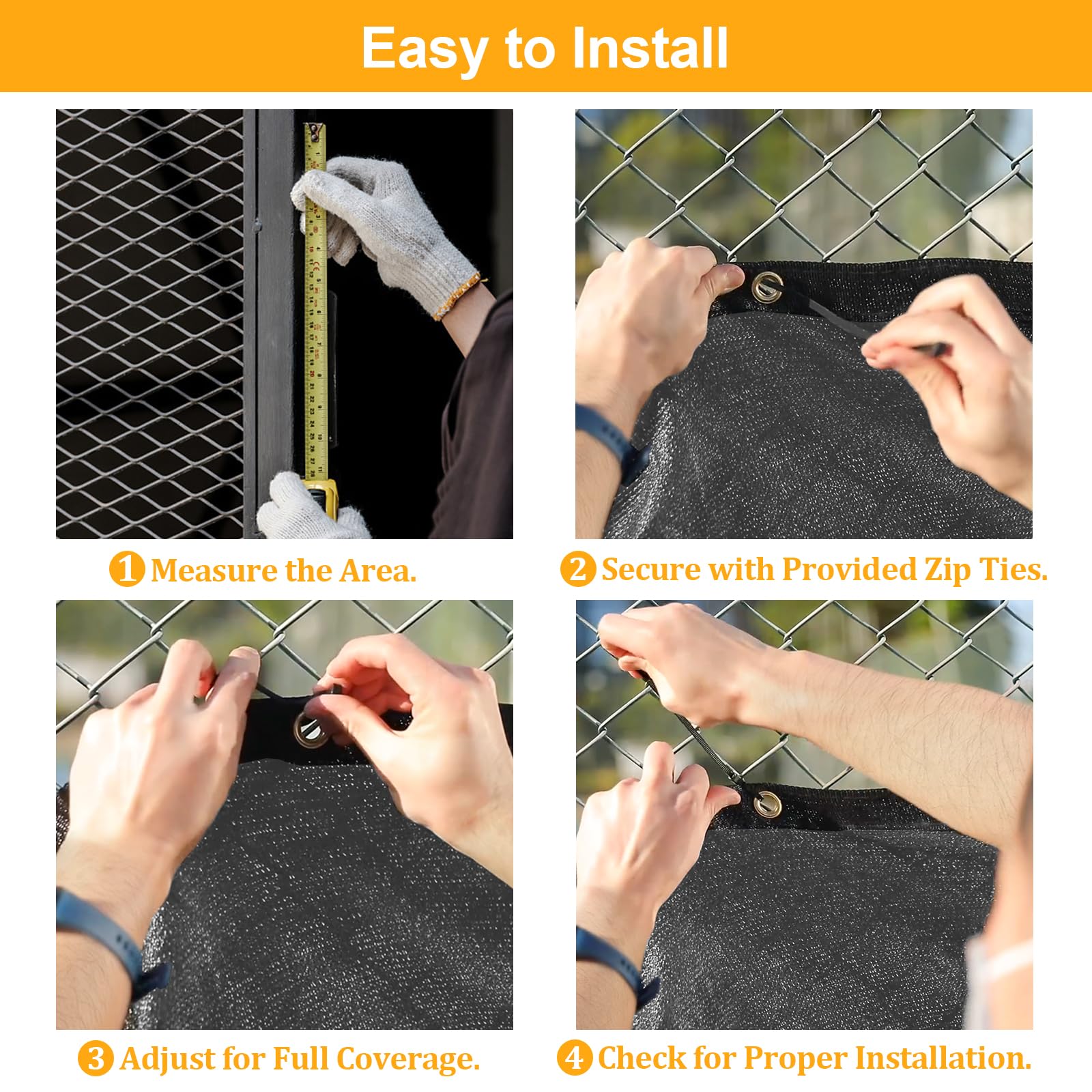 Snapklik.com : Artpuch 6x50 Fence Privacy Screen Dark Gray Commercial ...