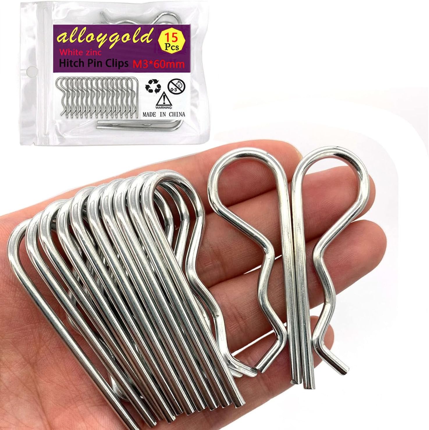 Amazon.com: Hard-to-Find Fastener 014973222222 Hitch Pin Clips, 3/16 x ...