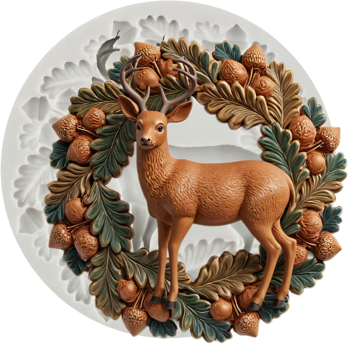 Amazon.com: YANQINMS Christmas Deer Silicone Mold Holly Leaves Fondant ...