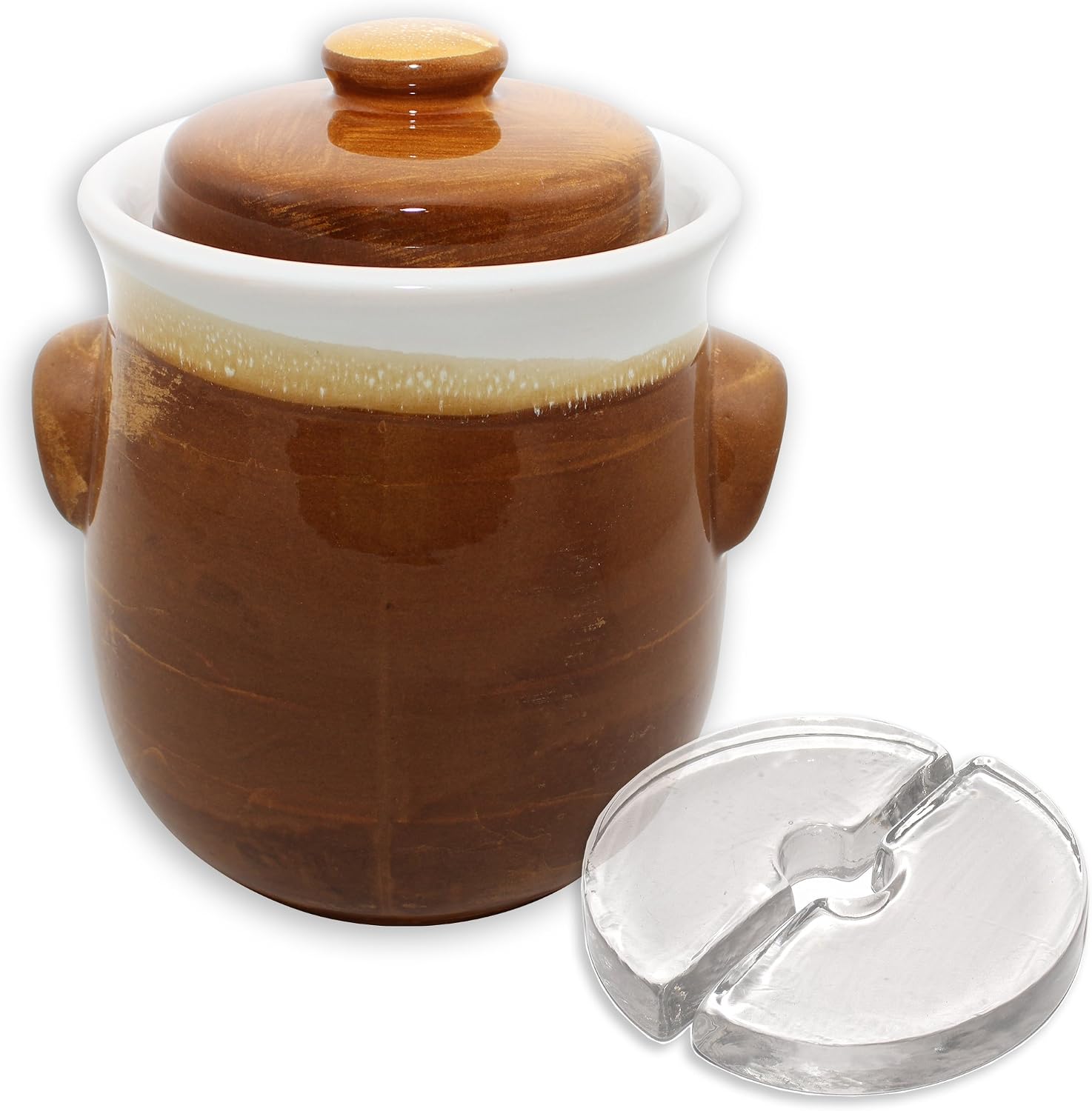 Amazon.com: Stone Creek Trading 2.5L Fermenting Crock with Weights ...