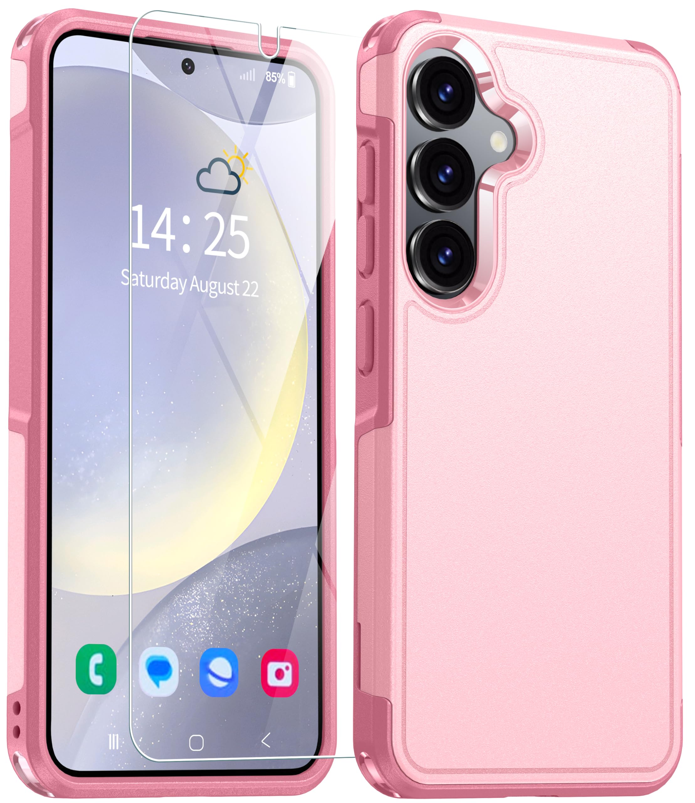 Amazon.com: ANTSHARE for Samsung Galaxy S25/S24 Case, S25 Case with Tempered Glass Screen ...