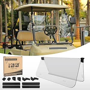 10L0L Golf Buggy Windshield,HD Clear Compatible with 1982-2000.5 Club ...