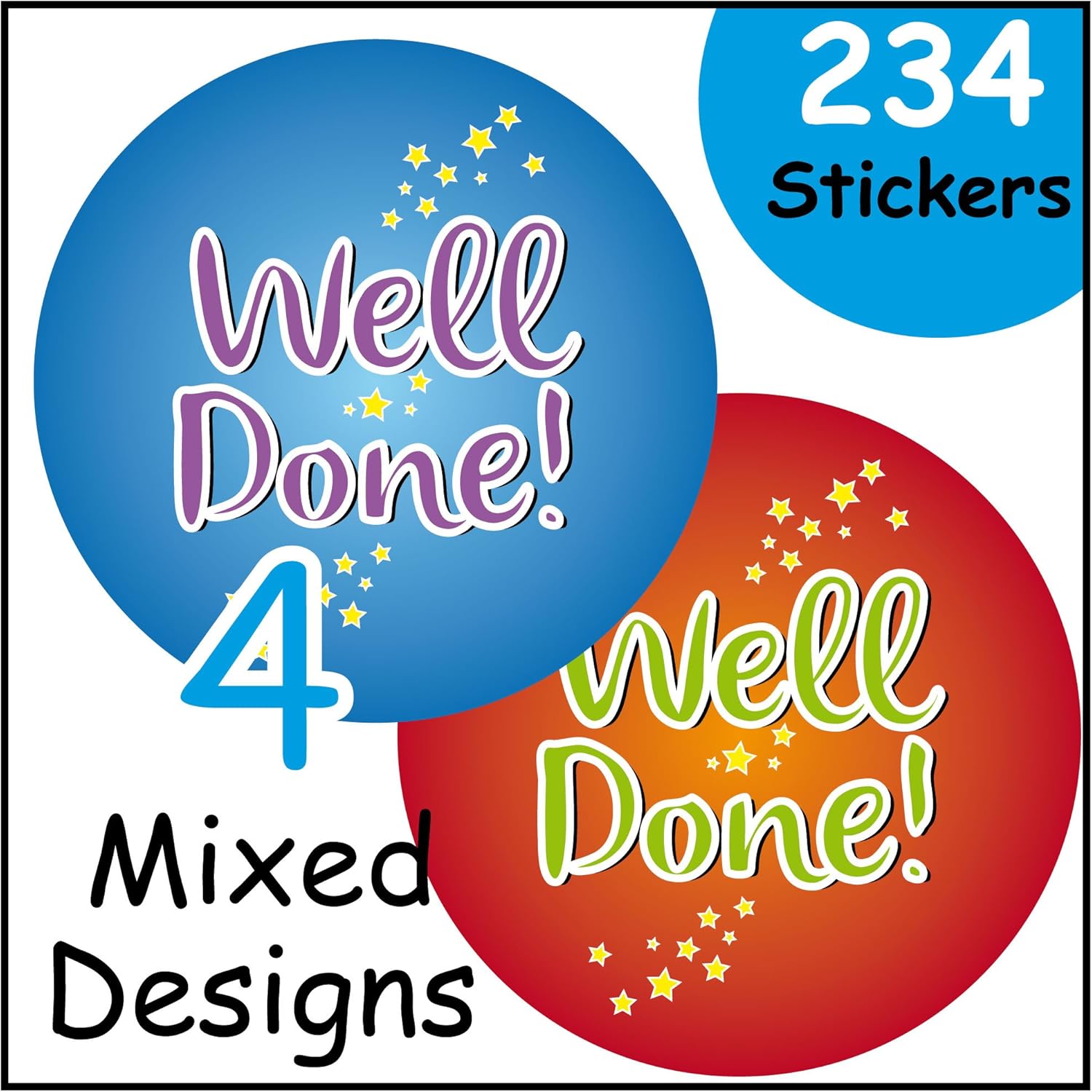 234 'Well Done' Themed Reward Stickers : Amazon.co.uk: Stationery ...