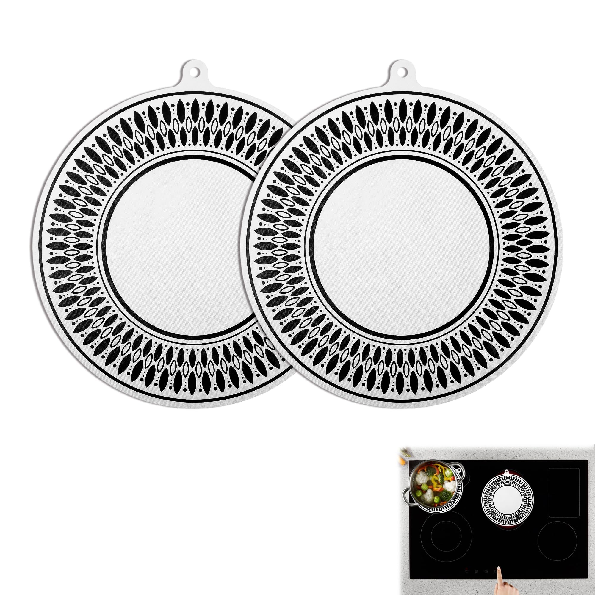 2PCS Induction Hob Protector, Induction Cooktop Mat, Silicone Induction ...