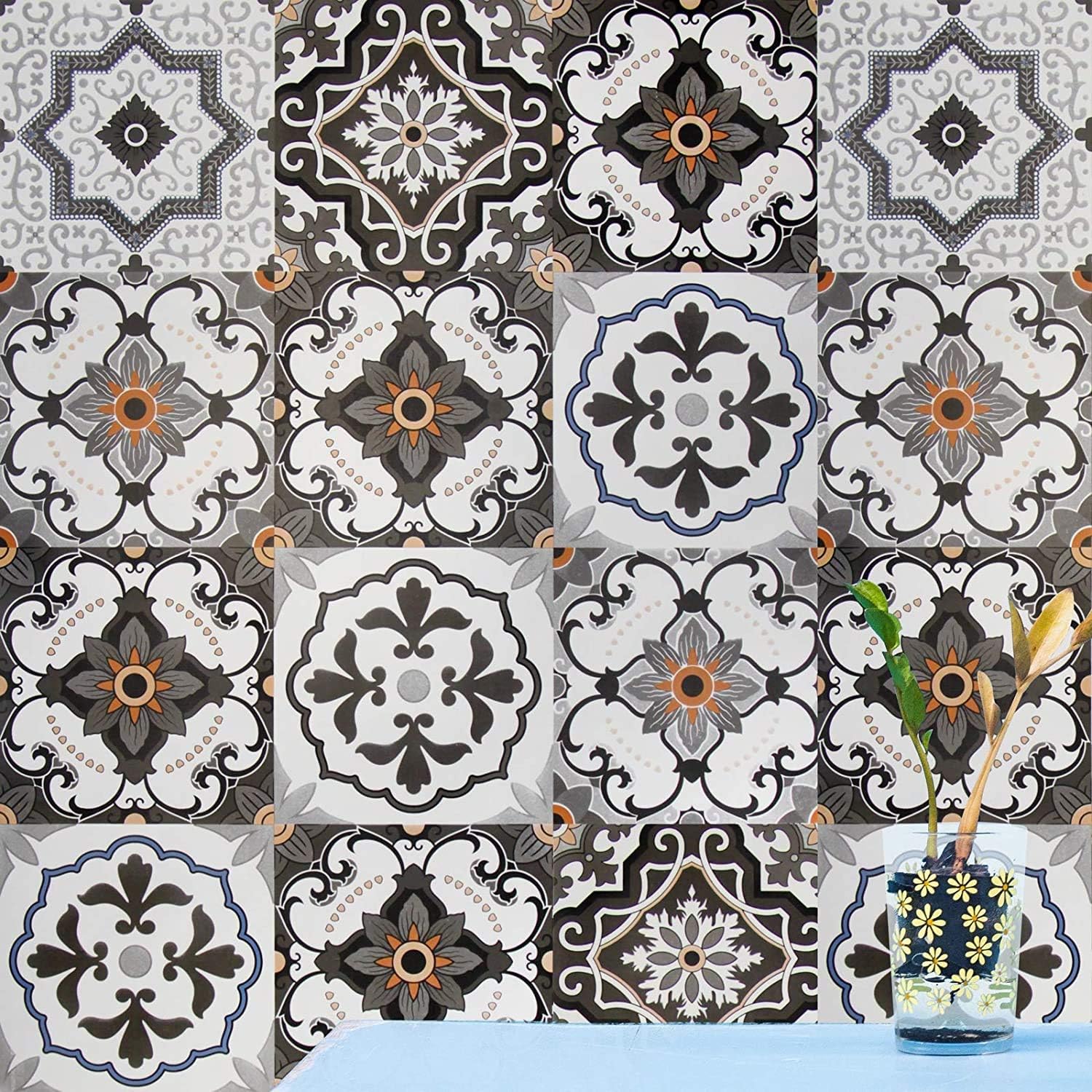 Paper Plain Design Self Adhesive Wall Tile Peel and Stick for Kitchen ...