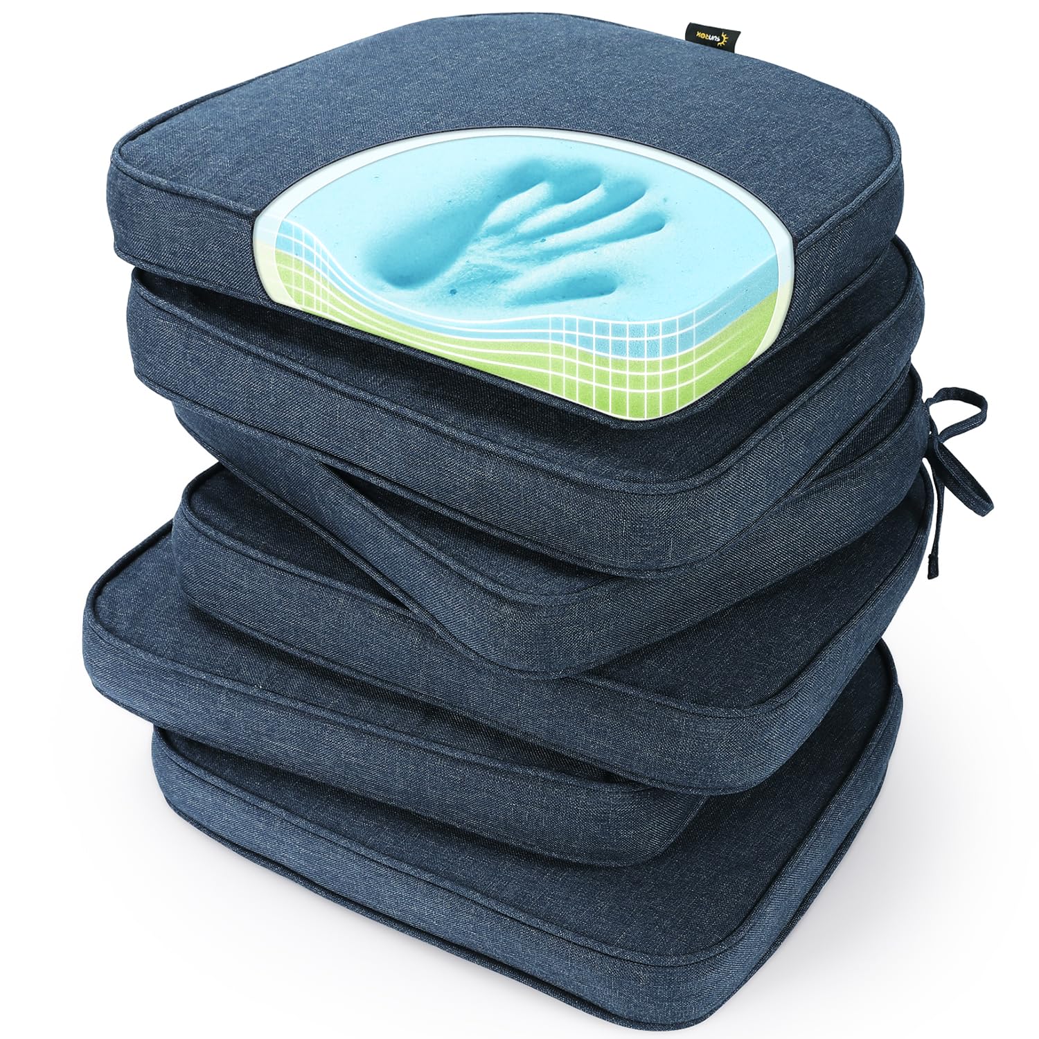 Amazon.com: SUNROX Gel Memory Foam Chair Cushions, FadeShield Water ...