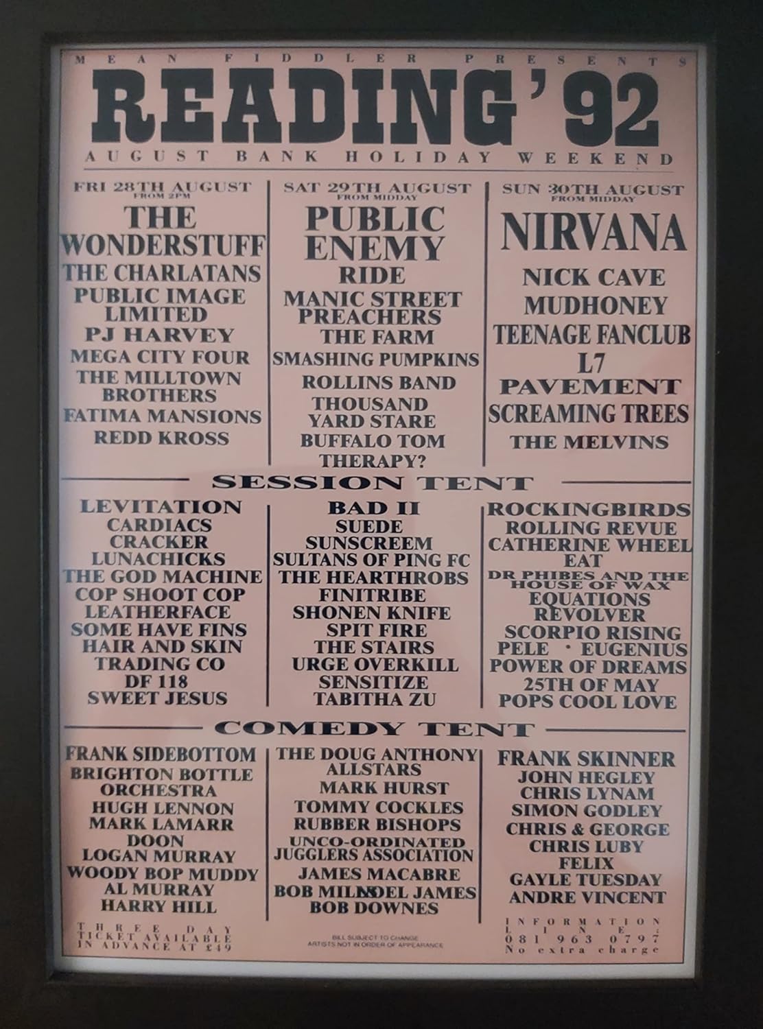 Amazon.com: Reading Festival 1992 line-up - Nirvana - Public Enemy ...