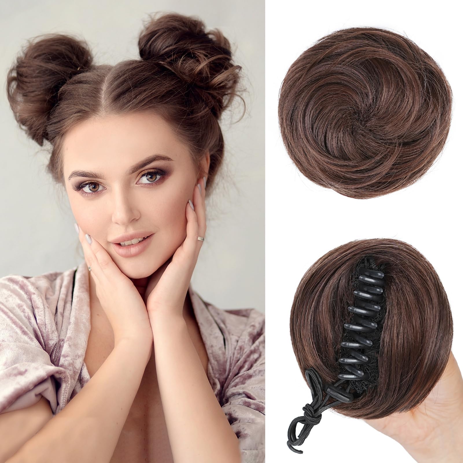 Amazon.com : AKOAK 2 Pcs Baby Wig Bun, Girl Bun Fake Hair Bag Small ...