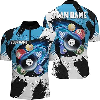 Amazon.com: Personalized Billiard Jerseys, Billiards Shirts for Men ...