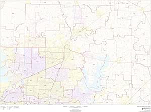 Amazon.com : Collin County, Texas Zip Codes - 48" x 36" Laminated Wall ...
