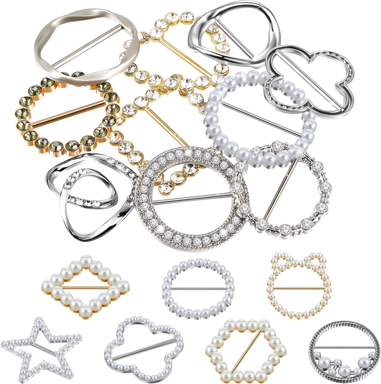 Amazon.com: 30 Pcs Scarf Ring Clips T-Shirt Clips Clothes Corner ...