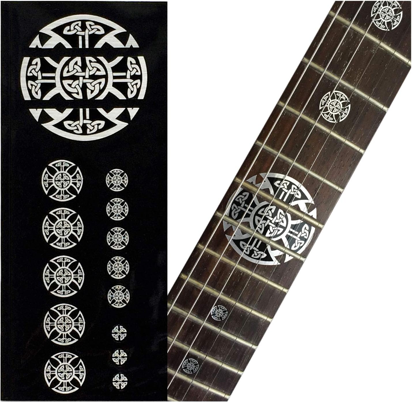 Inlay Sticker F-286CC-G Marcadores de traste para guitarras, juego de ...