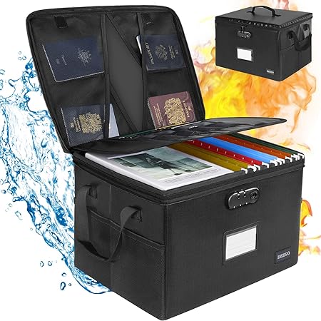 Amazon.com: Fireproof Document File Organizer Box, Fireproof Storage ...