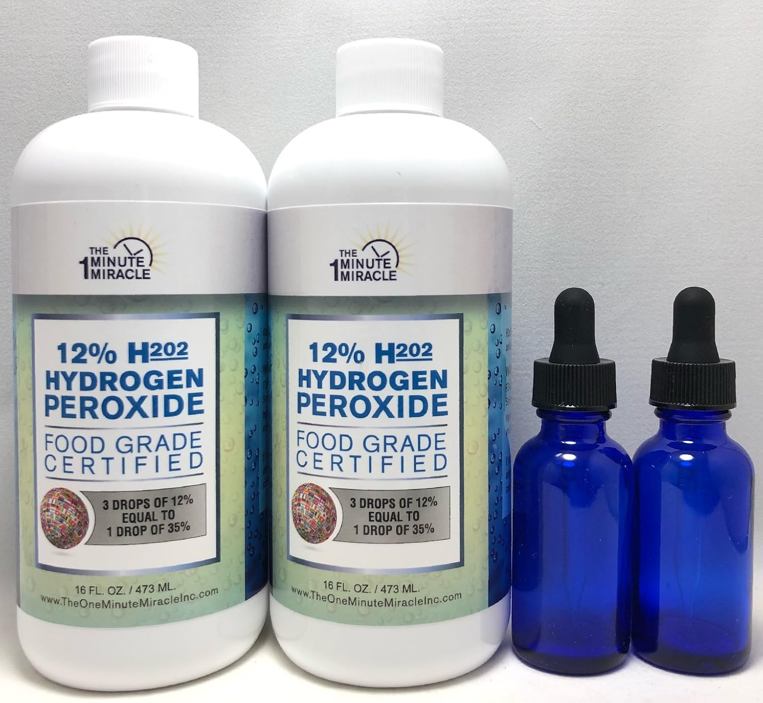 Buy 12% H2o2 - 2 Bottles 16 oz - Recommended by The One Minute Cure ...