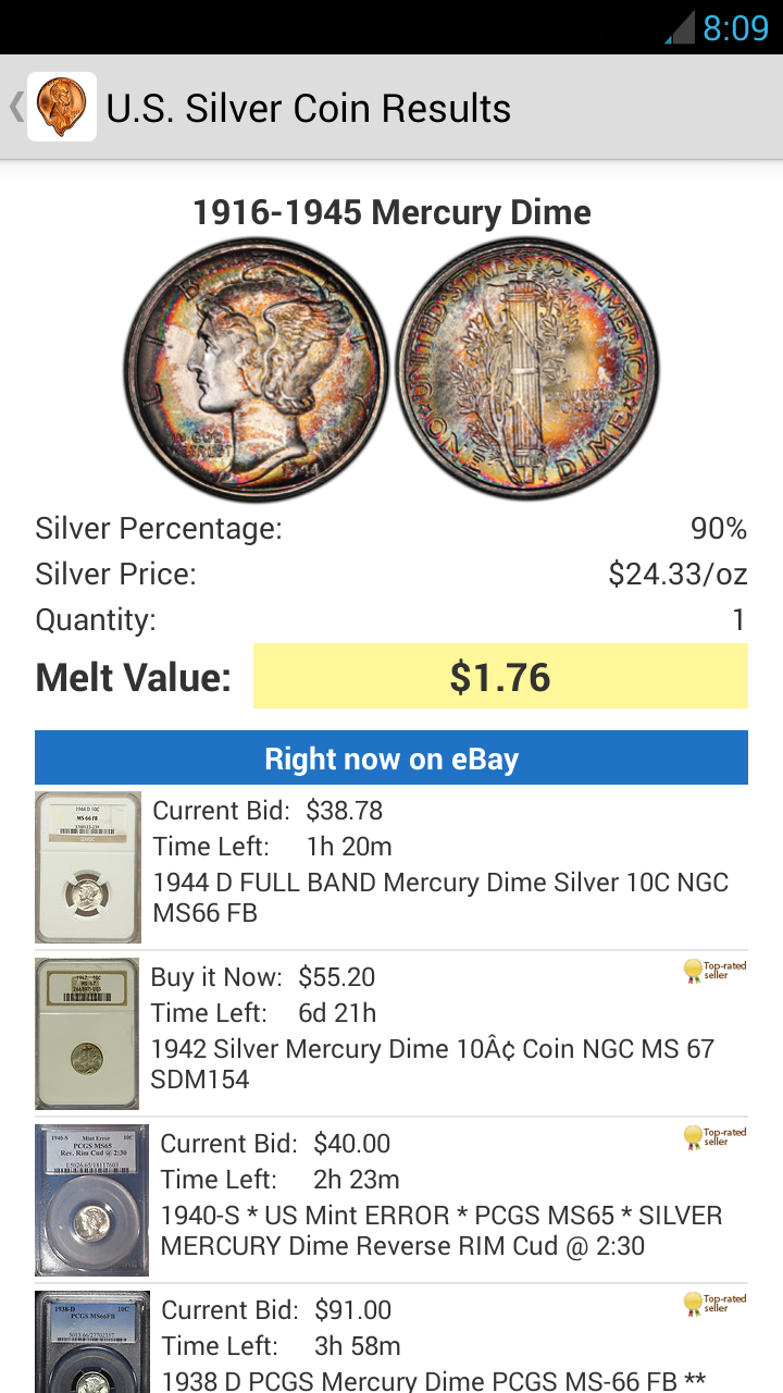 PCGS Coinflation - Gold & Silver Melt Values:Amazon.com:Appstore for ...