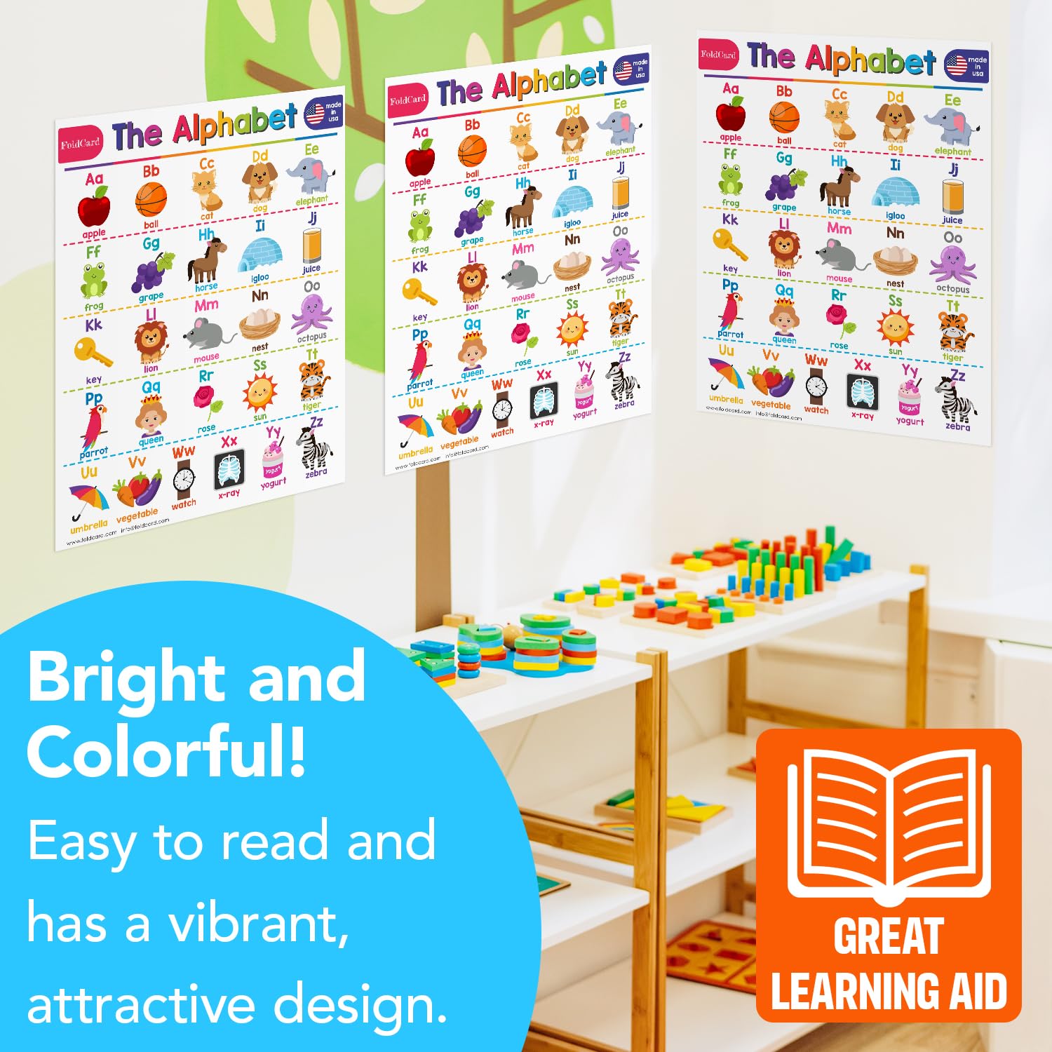 Snapklik.com : Alphabet Chart For Preschool To Grade 1 Kids Bright And ...