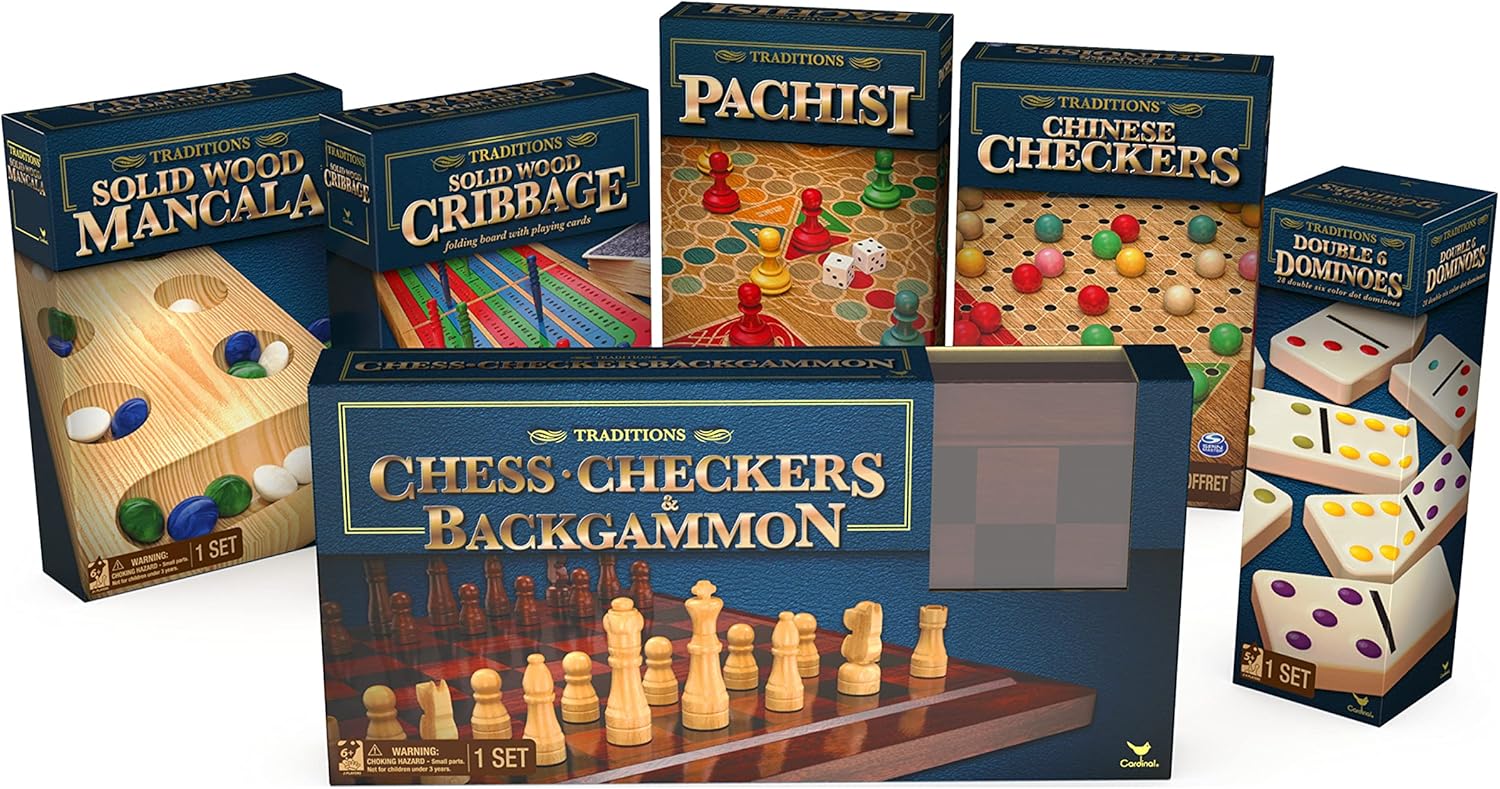 Amazon.com: Classic Board Games 6-Pack Bundle, for Adults, Families ...
