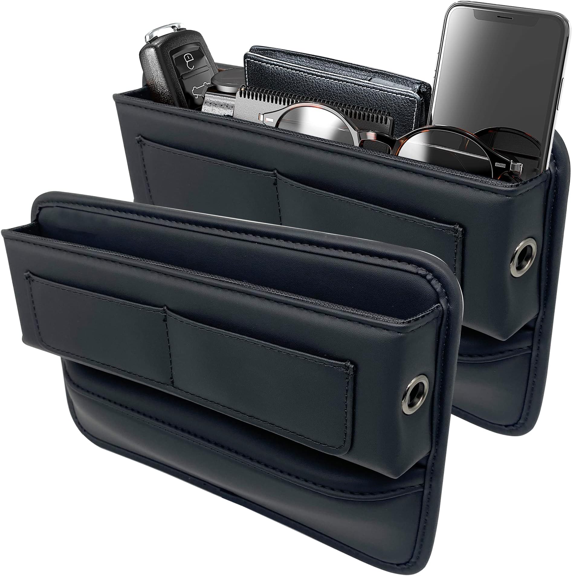 Amazon.com: Ziciner Car Seat Gap Organizer, Premium Leather Auto Seat ...