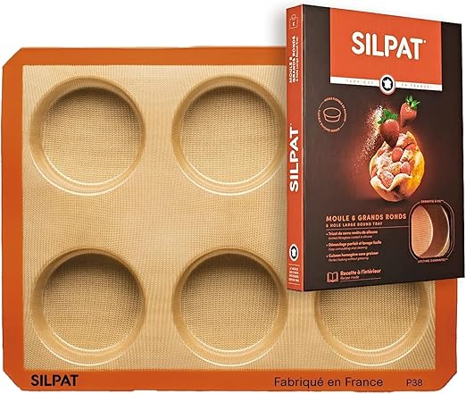Amazon.com: Silpat The Original Large Round Mini Cakes Mold, 6 Hole ...