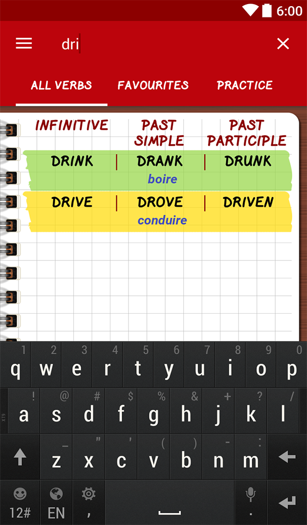 English Irregular Verbs - App on Amazon Appstore
