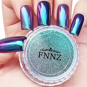 Amazon.com: FNNZ Chameleon Chrome Nail Powder, Color-Shift Nail Powder ...