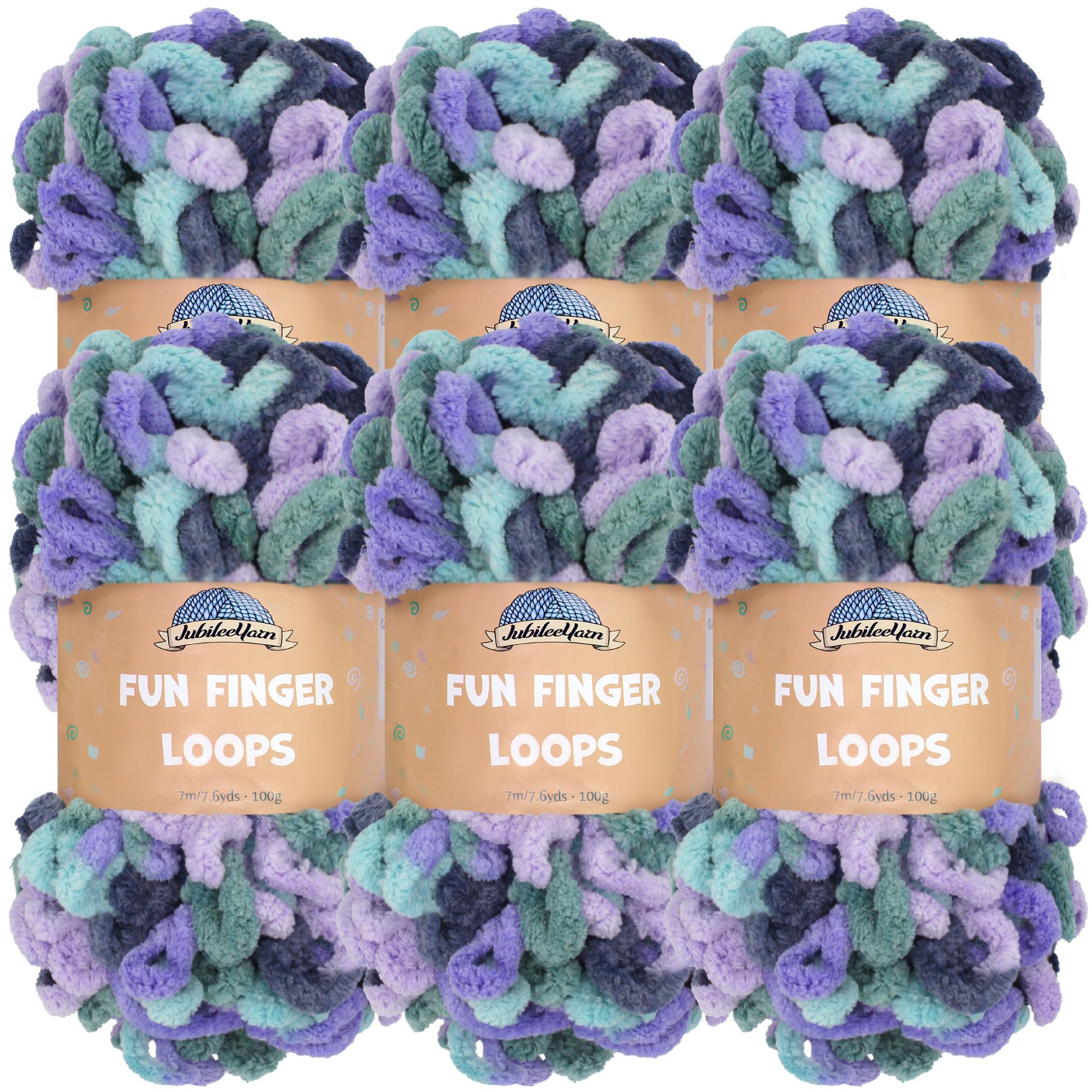 Amazon.com: JubileeYarn Fun Finger Loops Yarn - Jumbo Polyester - 100g ...