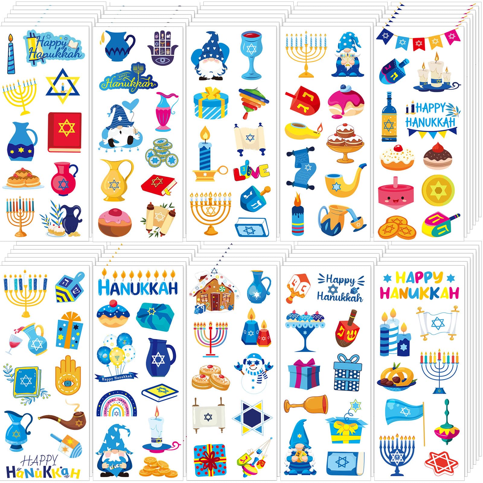 Amazon.com: FEBSNOW 1000 PCS Happy Hanukkah Stickers for Kids, Assorted ...
