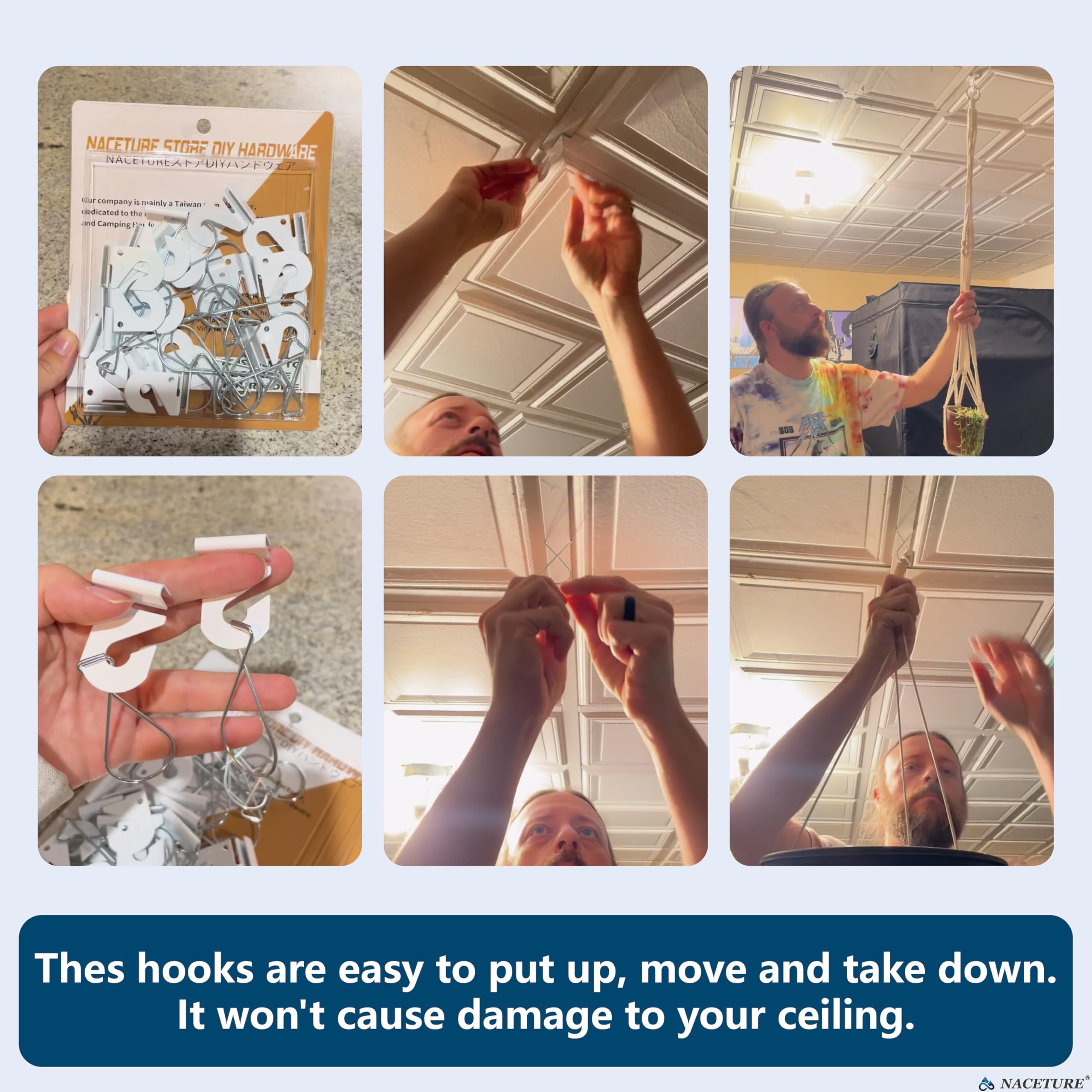 Snapklik.com : Drop Ceiling Hook For Hanging 30 PCS 10 Pack White Heavy ...