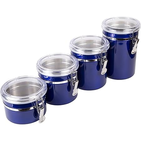 Amazon.com: Hillbond Canister Sets Navy Blue Food Storage Canisters ...
