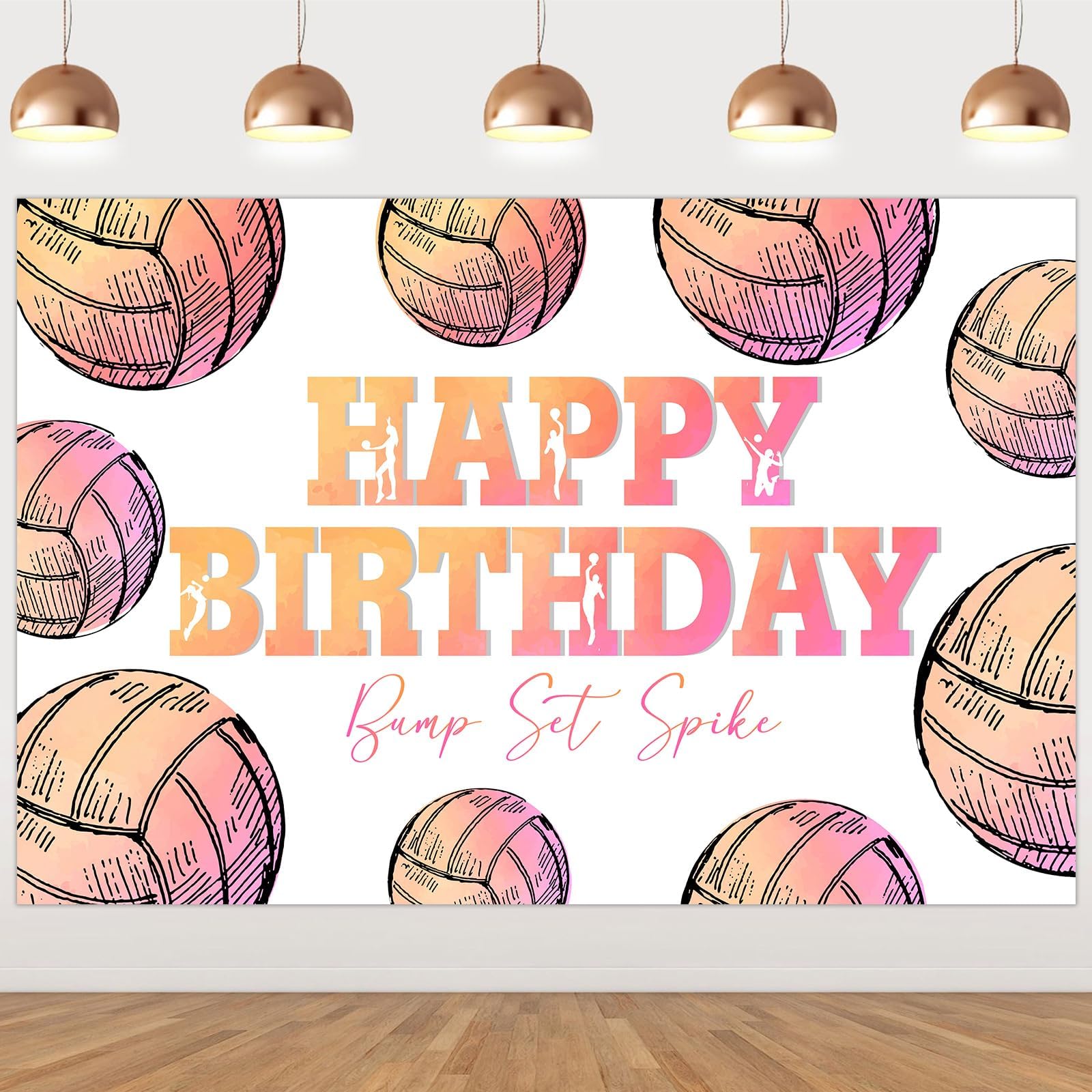 Amazon.com: Balterever Volleyball Birthday Decorations for Girls Pink ...