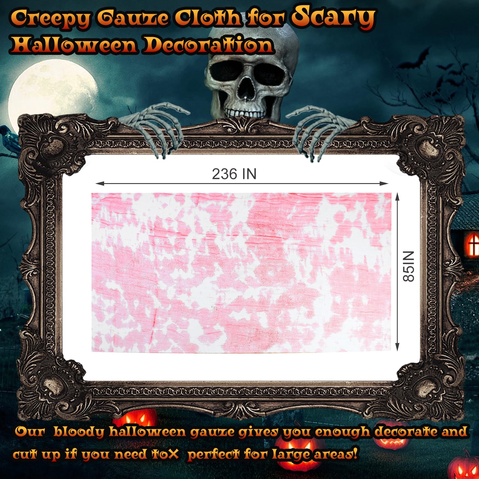 Snapklik.com : Halloween Blood Creepy Cloth, 236 X 85 Inch Spooky Gauze ...