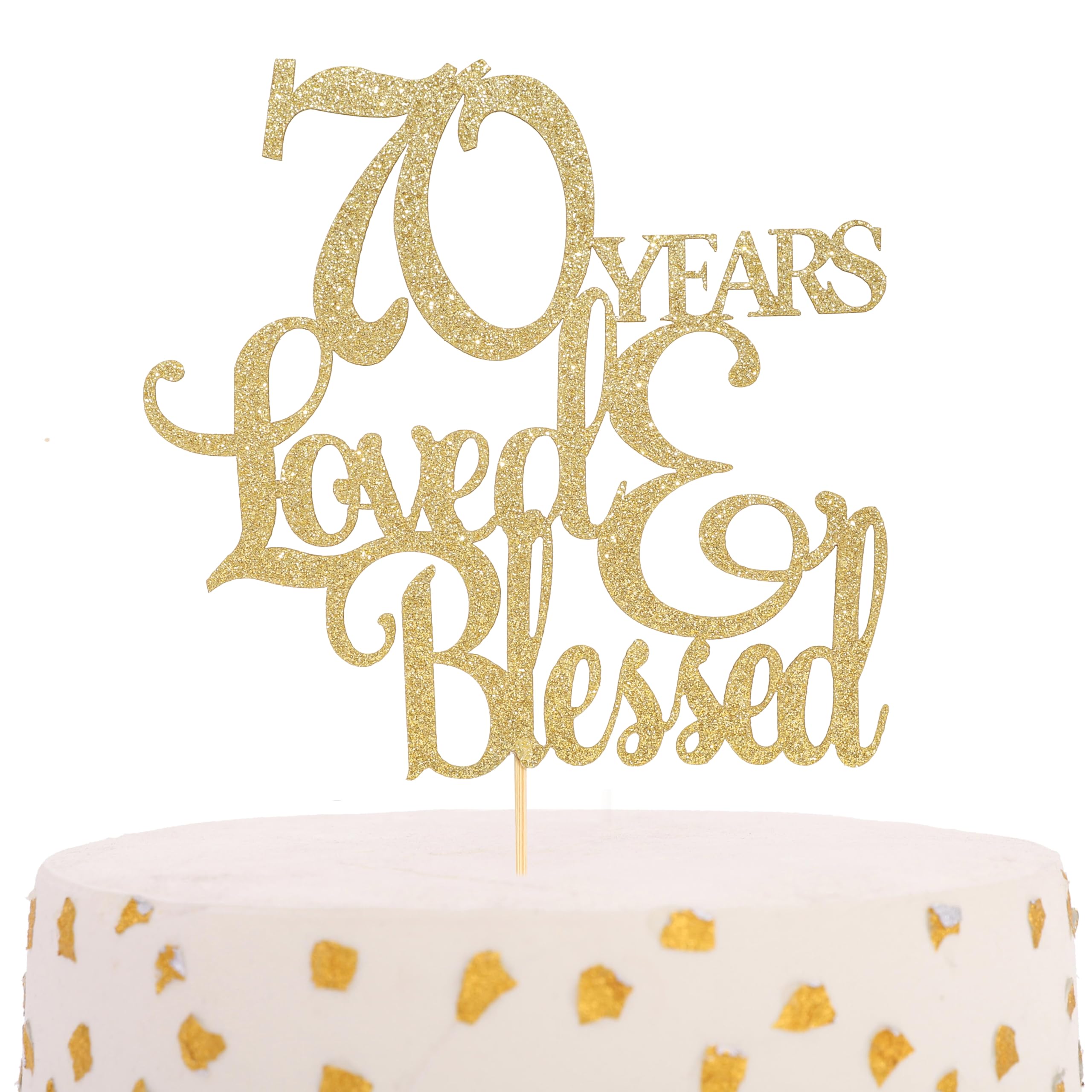 Amazon.com: 70 Years Loved Cake Topper - 70th Birthday Cake Topper,70th ...