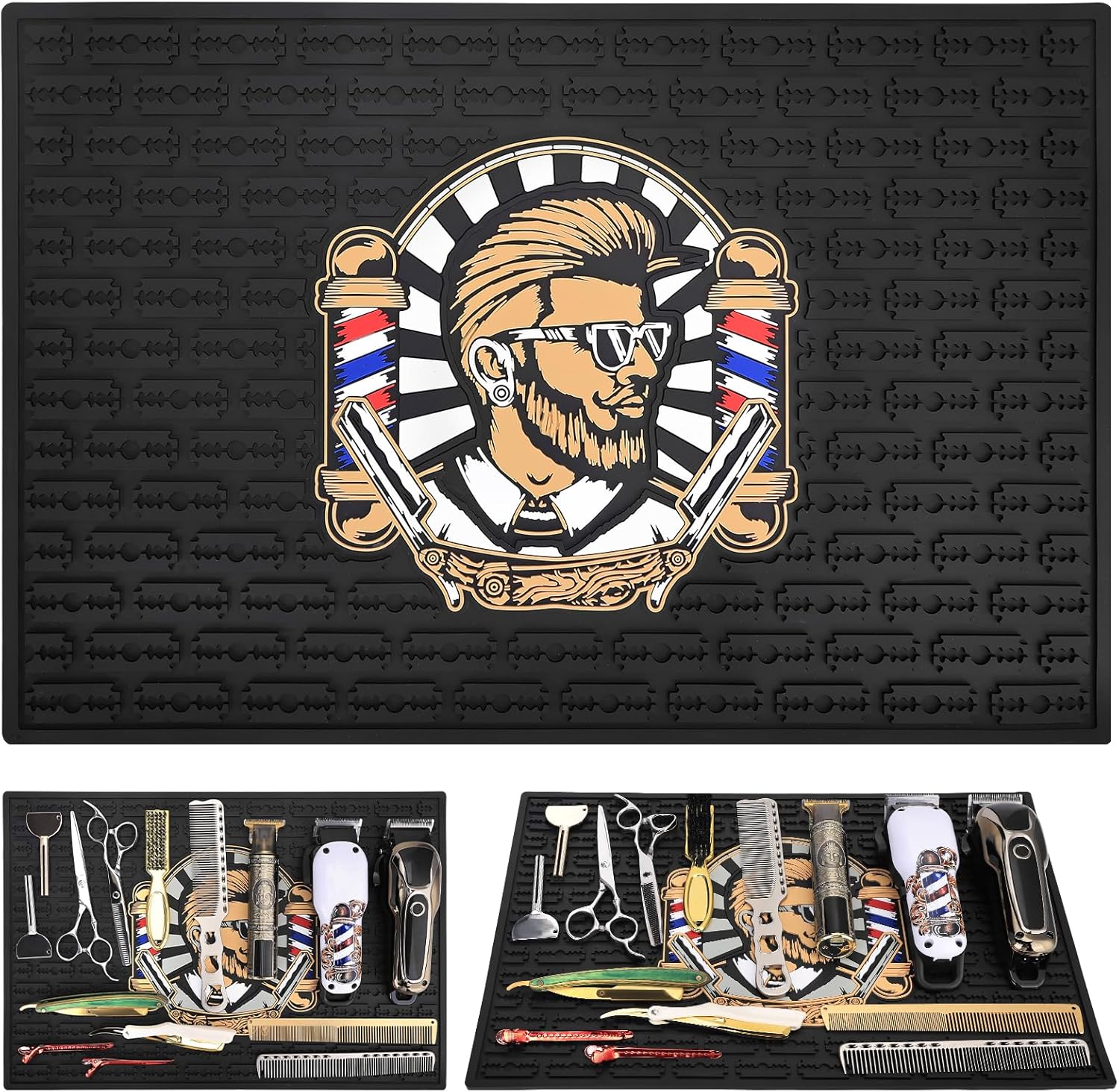 Amazon.com: Non-Slip barber mats for clippers, Flexible Rubber Barber ...
