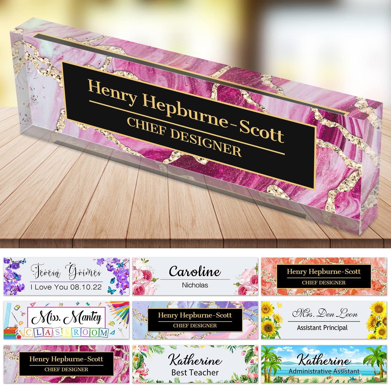 Amazon.com: Desk Name Plate Personalized Custom Name Plaque Sign for ...