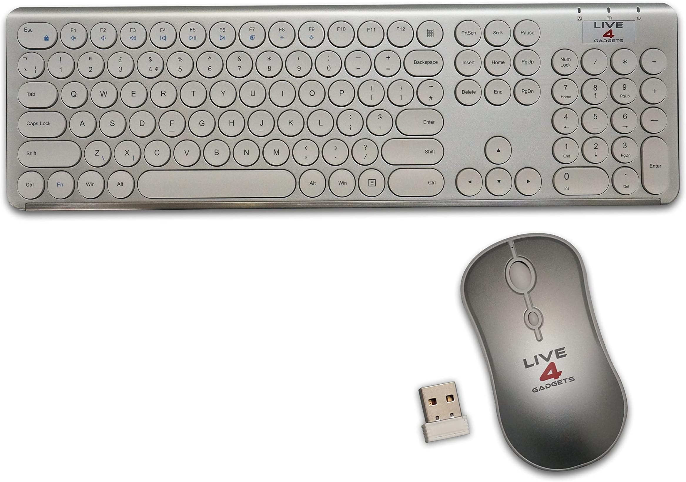 Live4Gadgets Rechargeable Wireless Keyboard and Mouse Combo, Ultra Slim ...