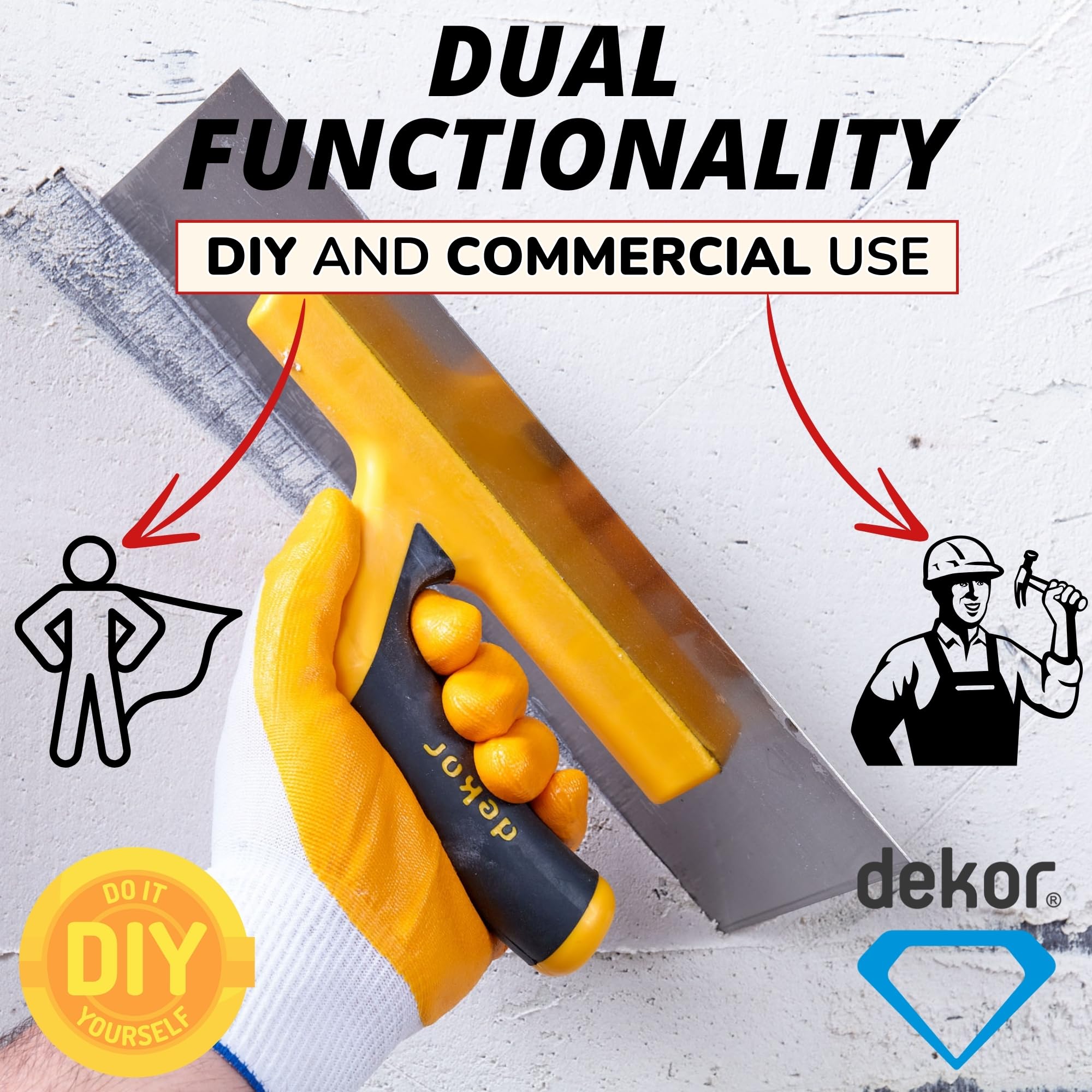 Snapklik.com : DEKOR Plaster Trowel - 12" X 4.63" - German Stainless ...