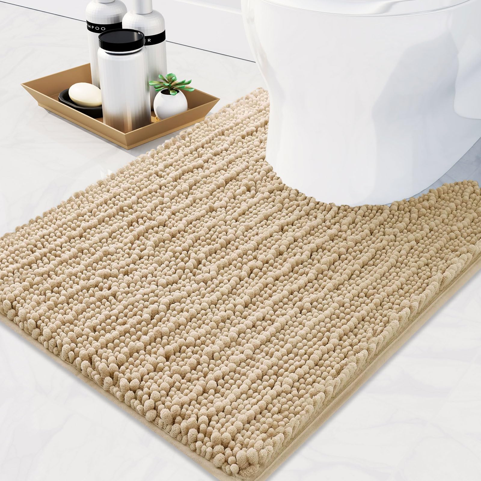 Amazon.com: Arotive Luxury Chenille Toilet Rugs U-Shaped, Extra Soft ...