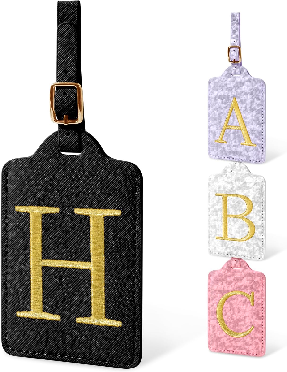 Amazon.com: Luggage Tag PU Leather for Suitcase Baggage Handbag Travel Bag Label Suitcase Tag ...