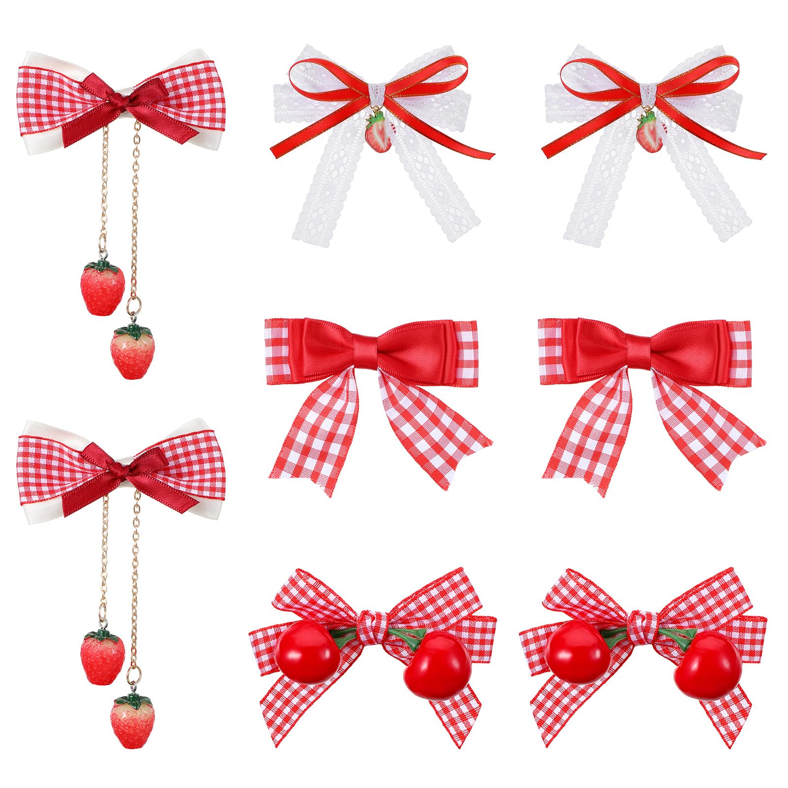 Amazon.com : 8PCS Strawberry Hair Clips Cherry Cute Artificial Fruit ...