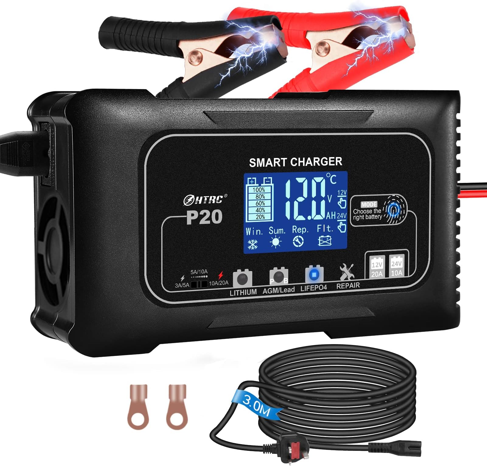 Ring RCB208 12v 8A Battery Charger : Amazon.co.uk: Electronics & Photo