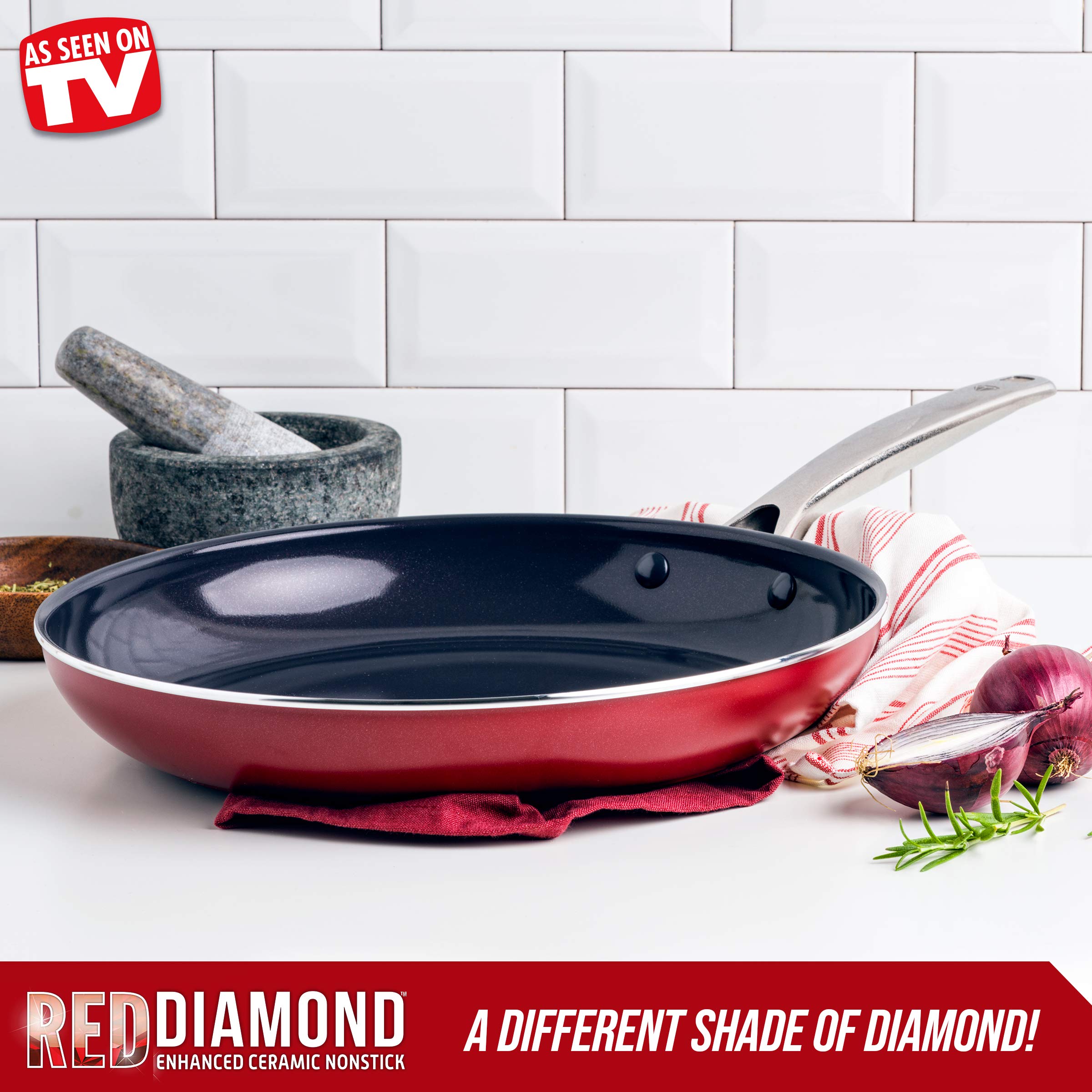 Blue Diamond Cookware Diamond Infused Ceramic Nonstick, 12" Frying Pan ...