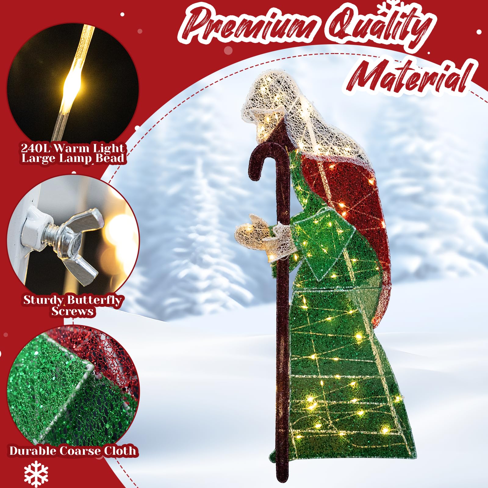 Snapklik.com : Lighted Christmas Nativity Set Outdoor, 6Ft Holy Family ...