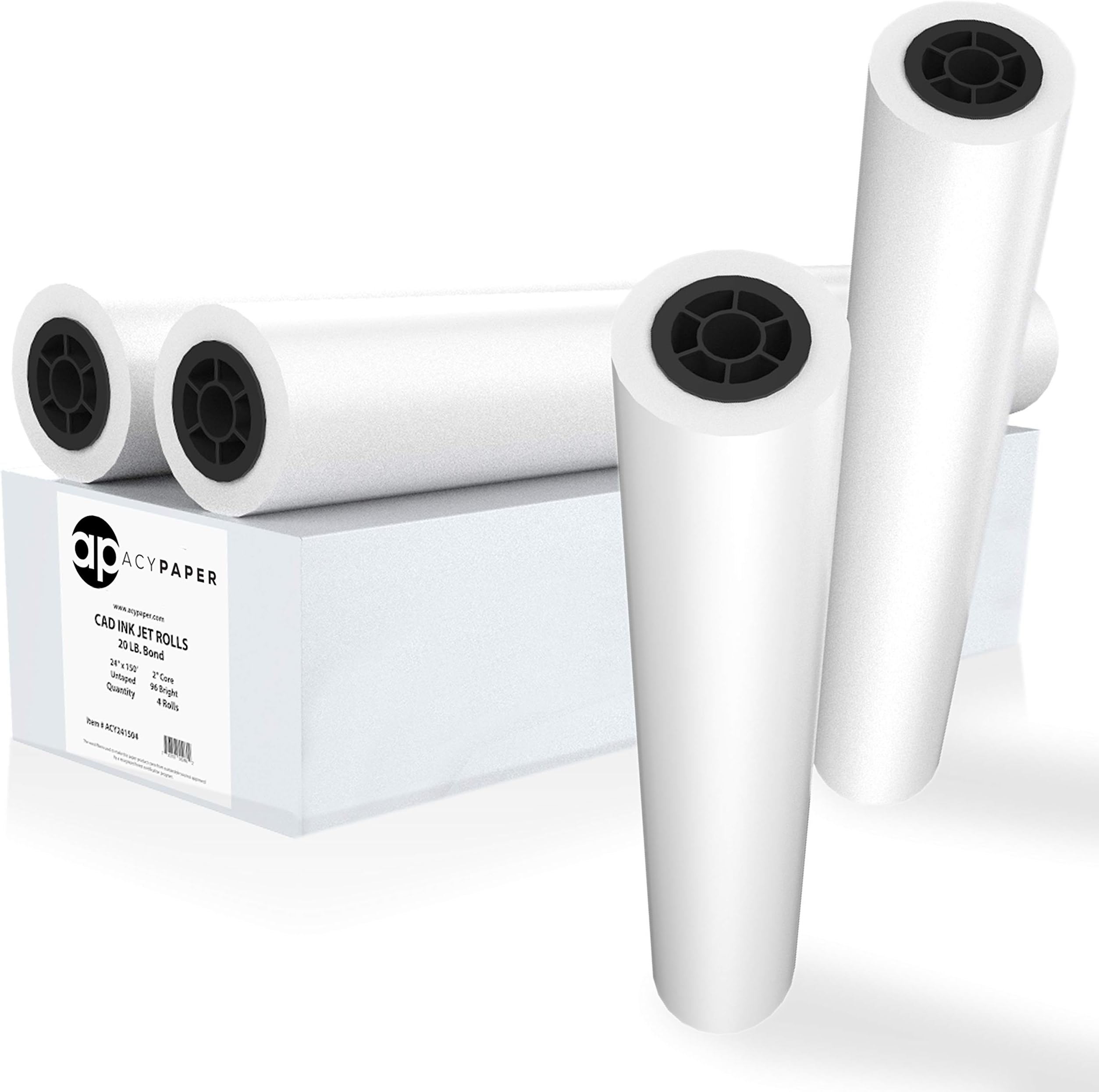 Amazon.com : ACYPAPER Plotter Paper 24 x 150, CAD Paper Rolls, 20 lb ...
