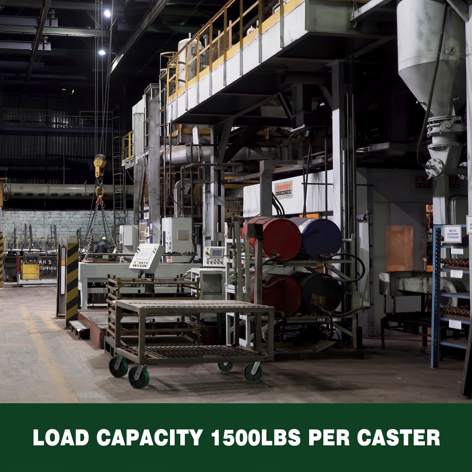 Snapklik.com : LONGRUNFORU 8" X 2" Industrial Casters- 1500 Lbs ...