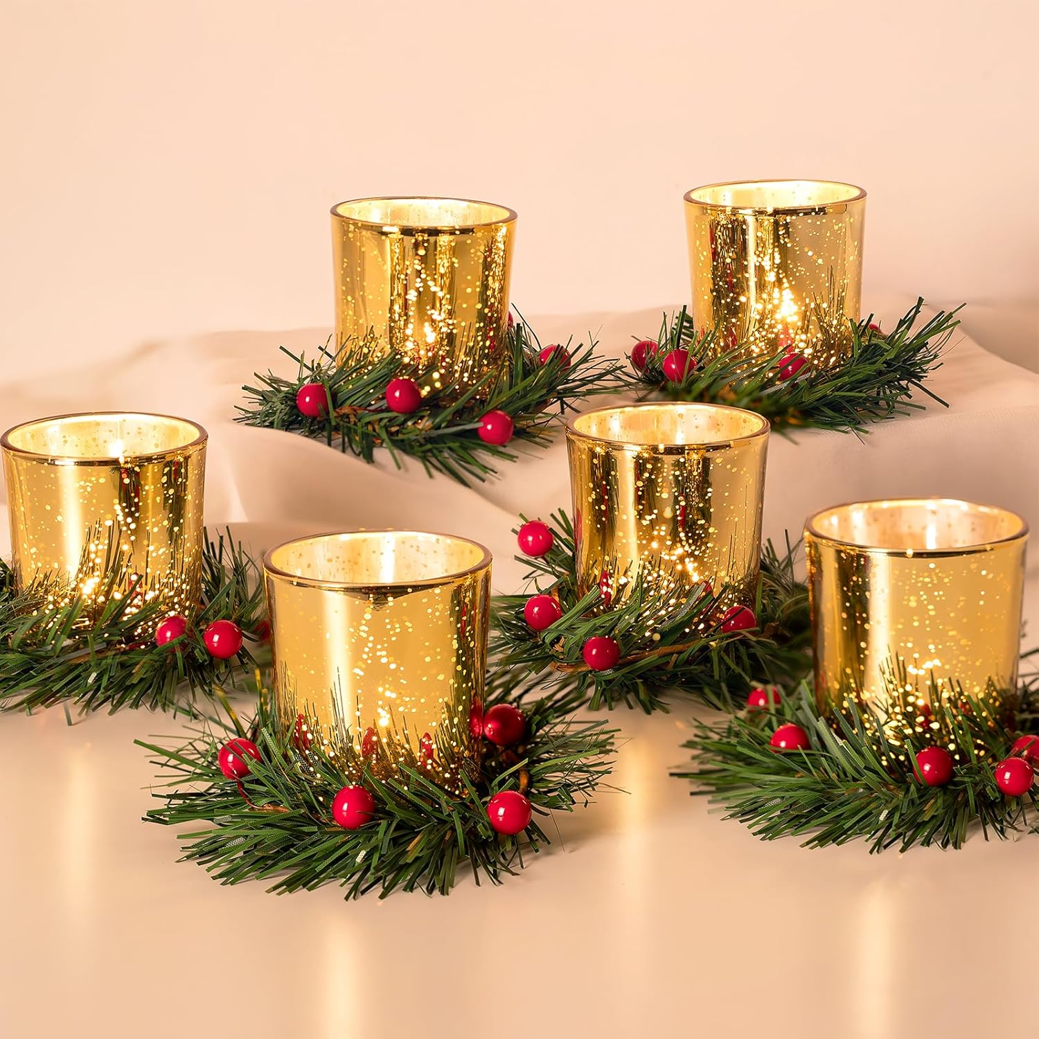 Amazon.com: Hewory Tealight Candle Holder: Set of 6 Decorative Tea ...