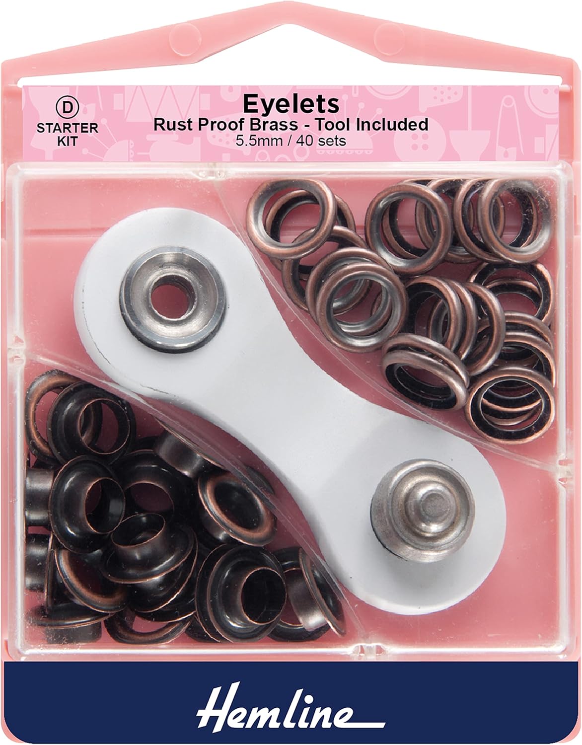 Hemline H438P.5.BR | Bronze Eyelet Starter Kit 5.5mm | 40 Sets : Amazon ...